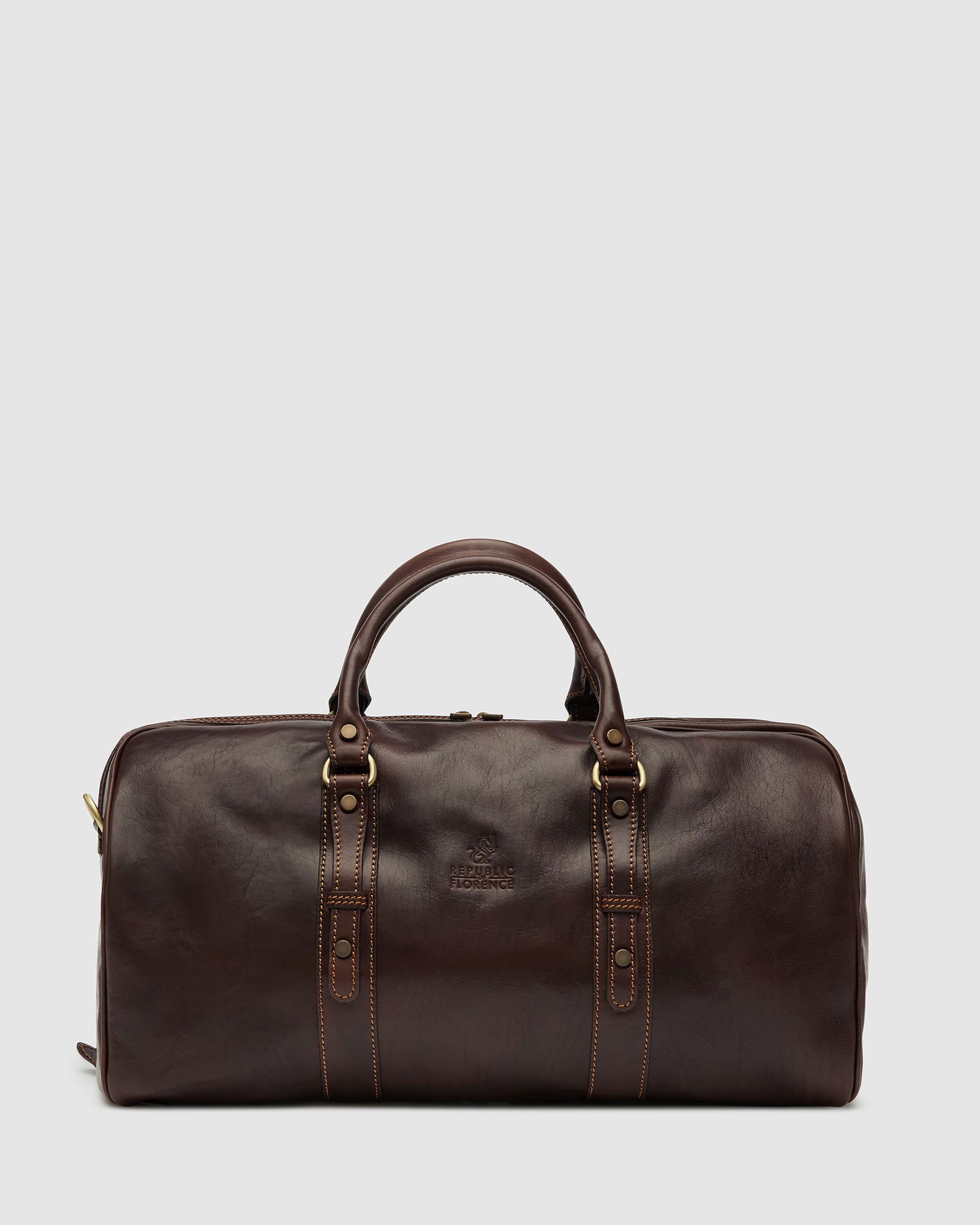 Polo Medium Espresso - Leather Weekender Bag | Republic of Florence